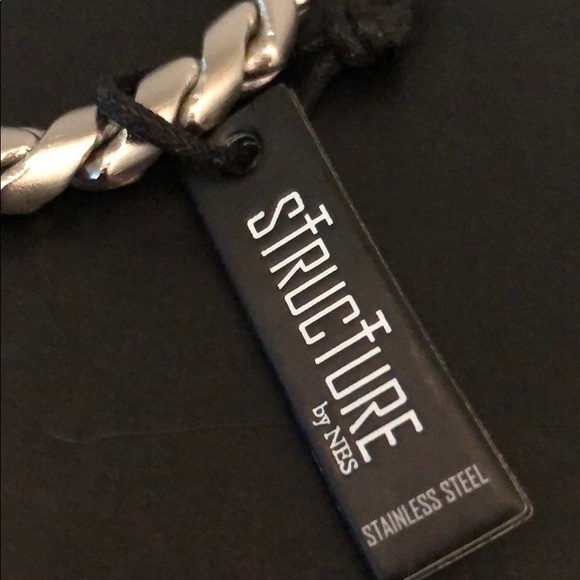 STRUCTURE BY NES | Accessories | Mens Stainless Steel Chain Link ...